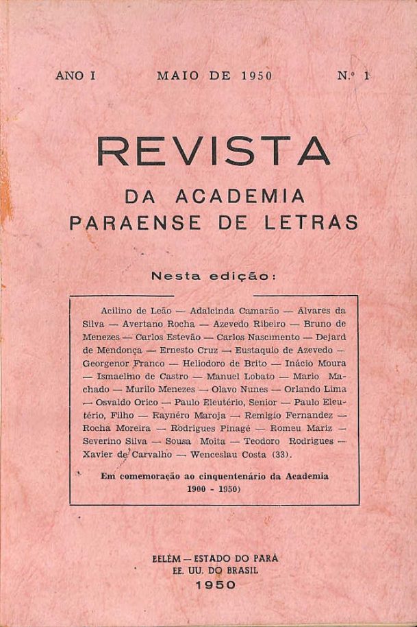 Revista da Academia Paraense de Letras 1950 – Obras Raras Acervo Digital