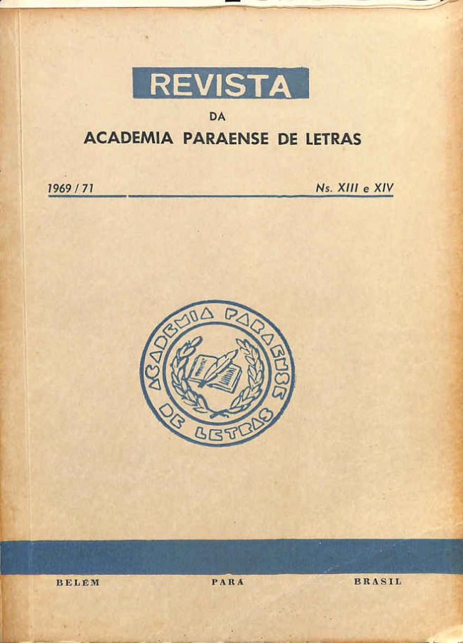 Revista da Academia Paraense de Letras Agosto 1969 e 1971 – Obras Raras ...